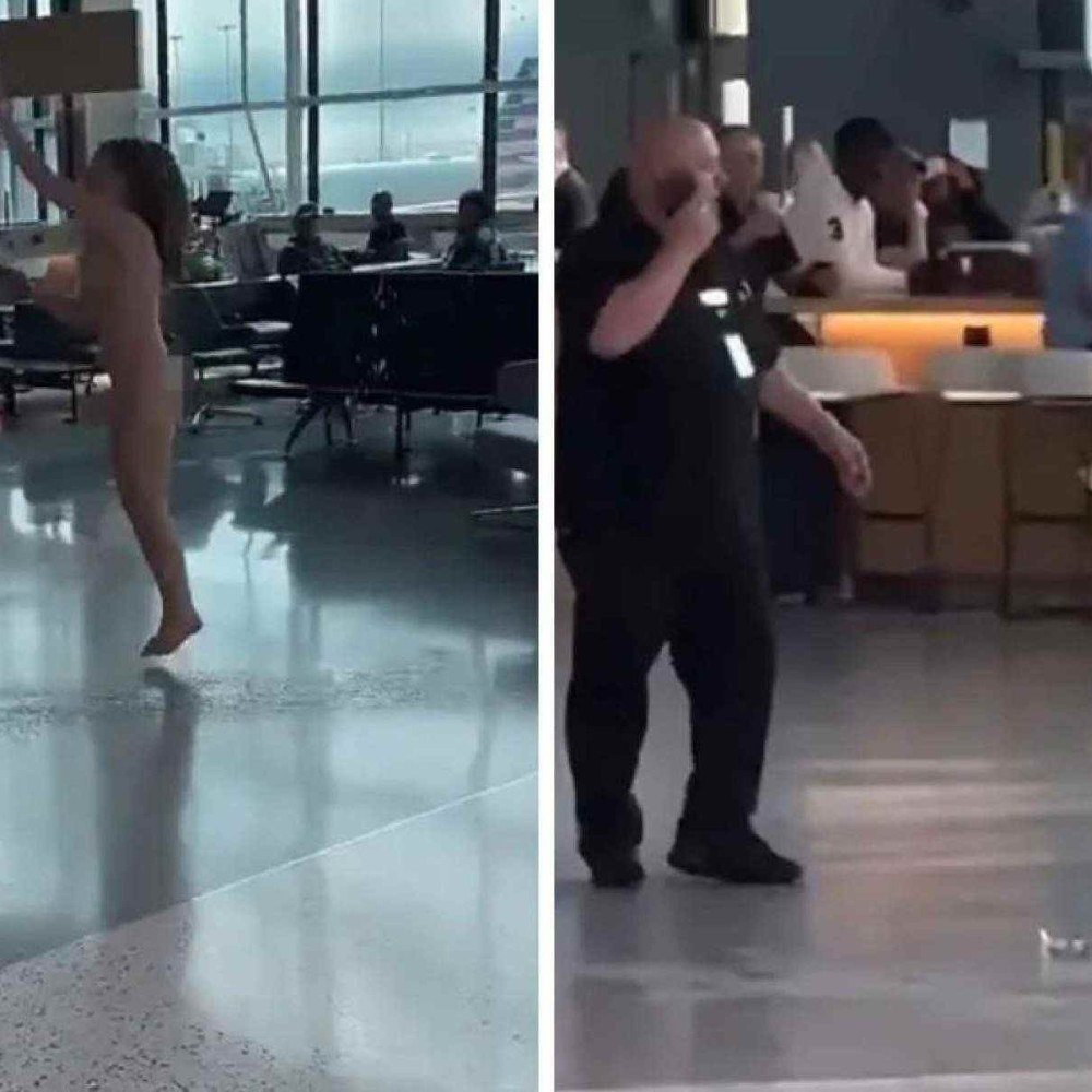 Vídeo Mulher Tira A Roupa E Fere Funcionários Com Lápis Em Aeroporto