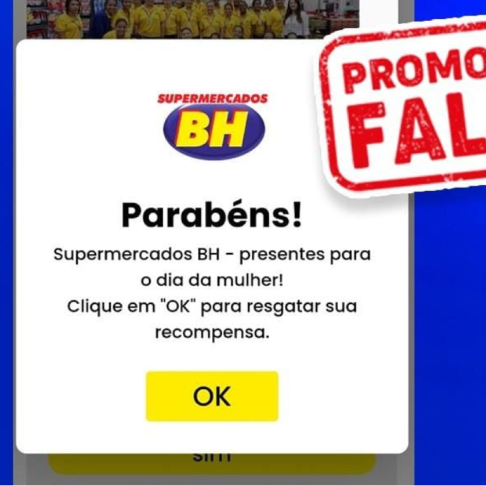 Supermercado alerta para golpe de promoção fake do Dia da Mulher